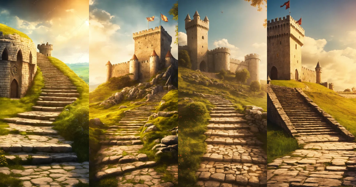 Lexica - Create a design Medieval background with fantasy lighting ...