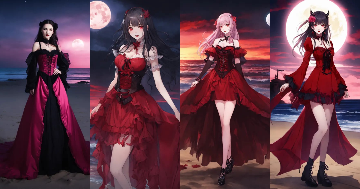 Lexica - Pale woman with bright big red eyes, vampire, fangs, pretty ...