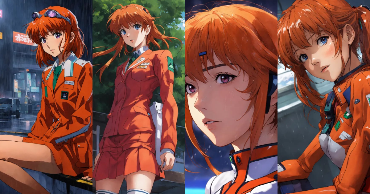 Lexica - Anime art of Asuka from Neon Genesis Evangelion, plugsuit ...