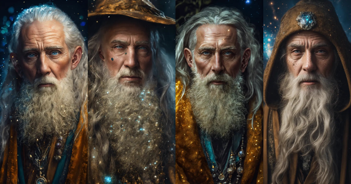 Lexica - Hyperrealistic glamour portrait of an old weary wizard ...