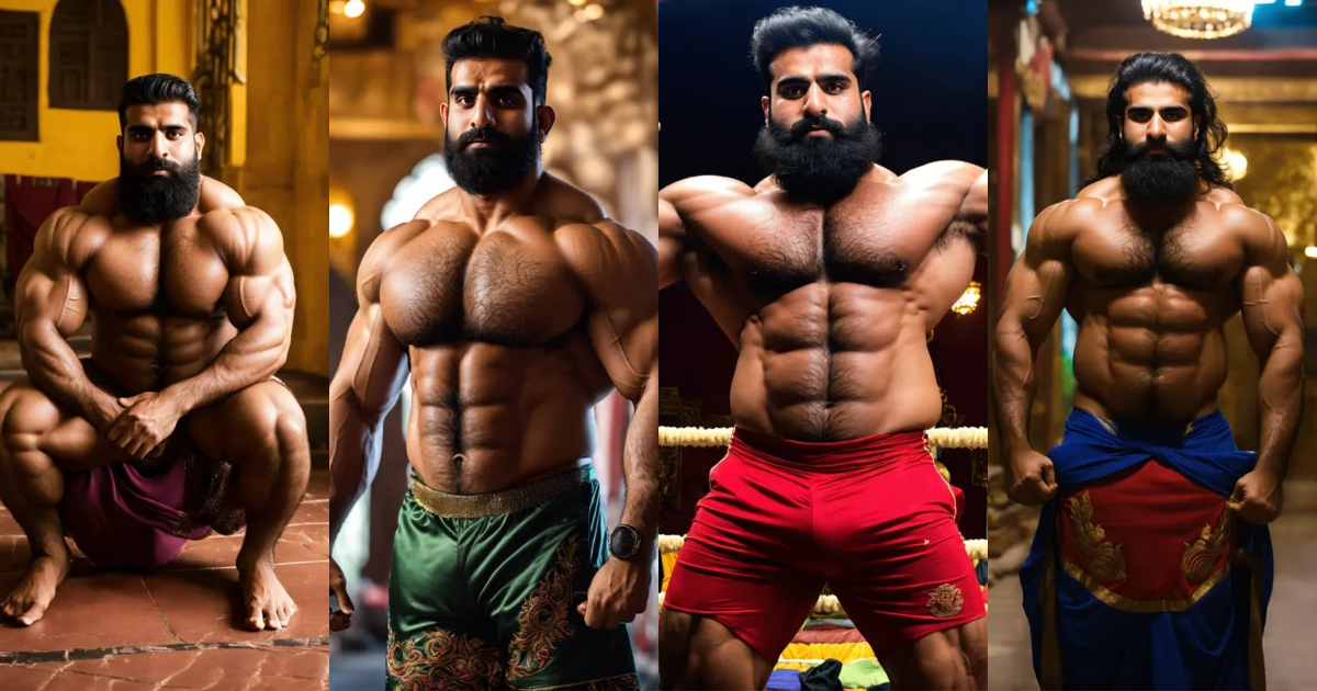 Lexica - 30-year-old hairy Pakistani man with big muscles, big ...