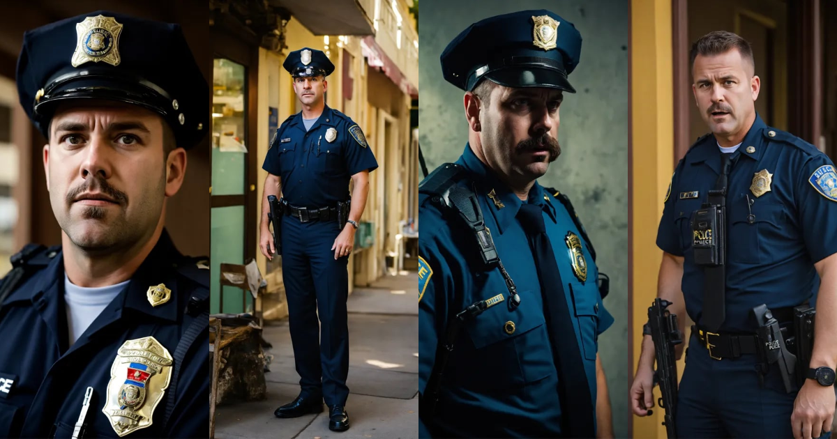 Lexica - Scared random looking unique expressive police officer ...