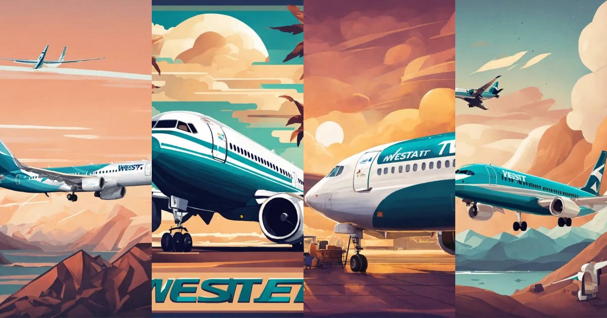 Lexica - Westjet airplane in an illustration style