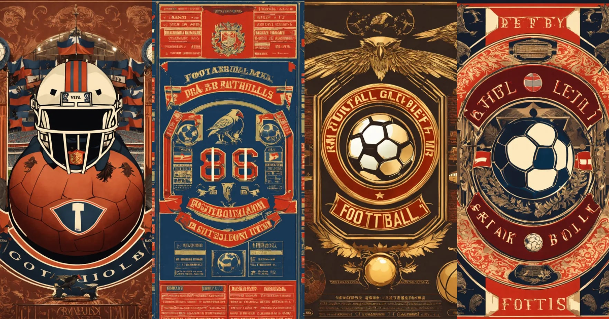 Lexica - Football poster. football attributes. Flags, stadium, gates ...