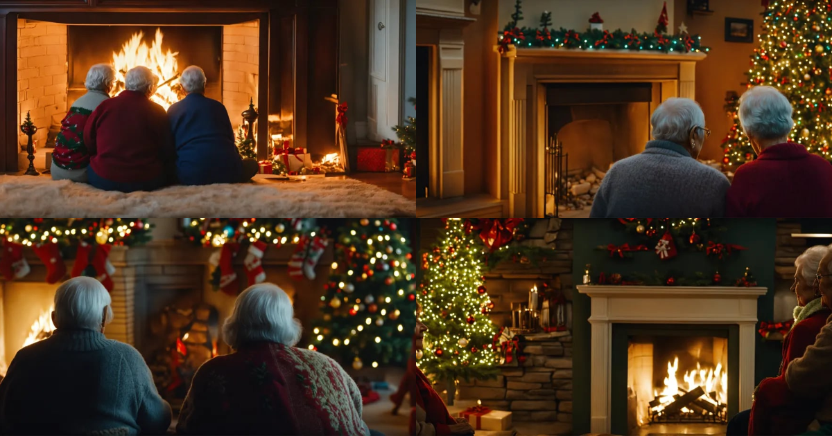 Lexica - Back view of a two elderly people couple in front of a ...