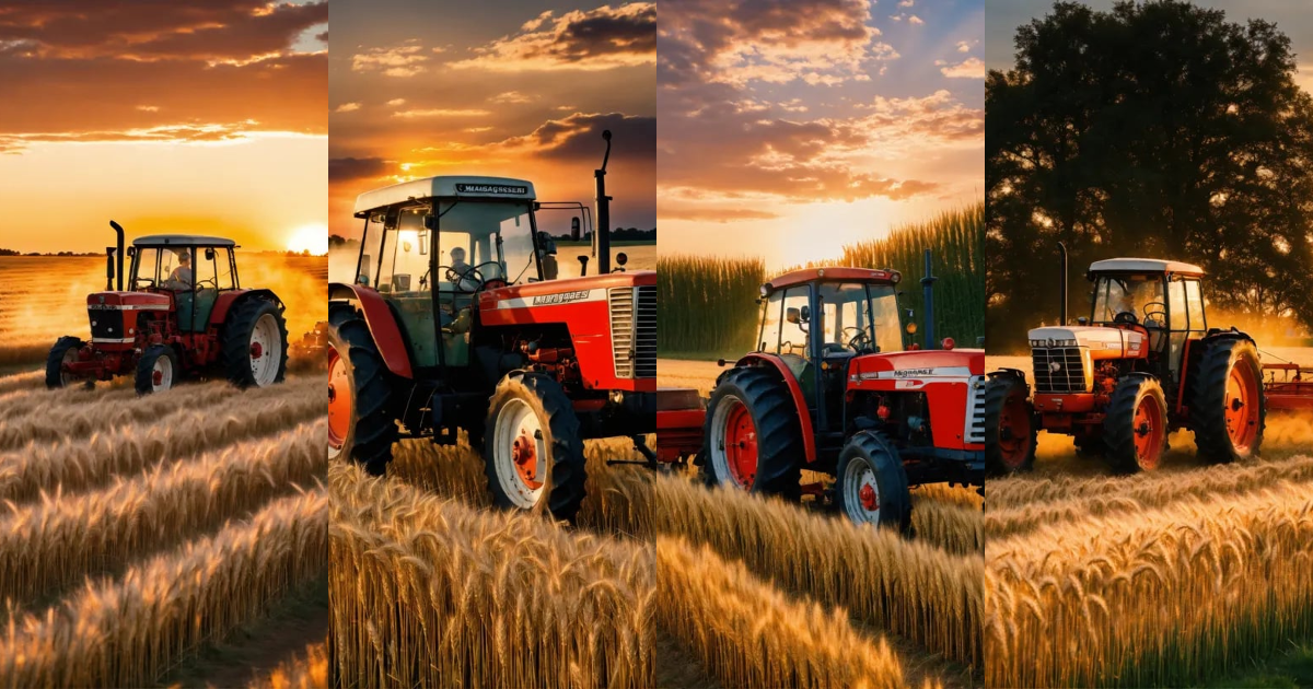 Lexica - A 1960s Massey Ferguson tractor driving through a field of ...