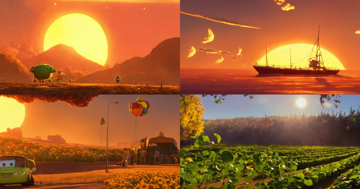 Lexica - The Sun, Pixar-style