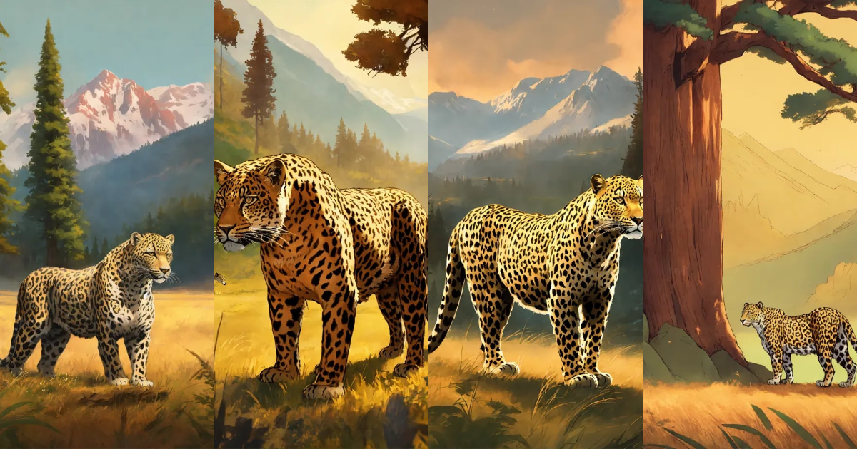 Lexica - Concept art of a massive stocky leopard in a grassland with ...