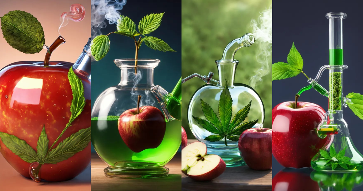 Lexica - Smoking weed out of an apple shaped bong, detailed, animated ...