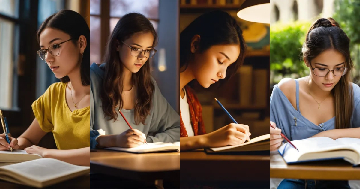 Lexica - Young lady studying