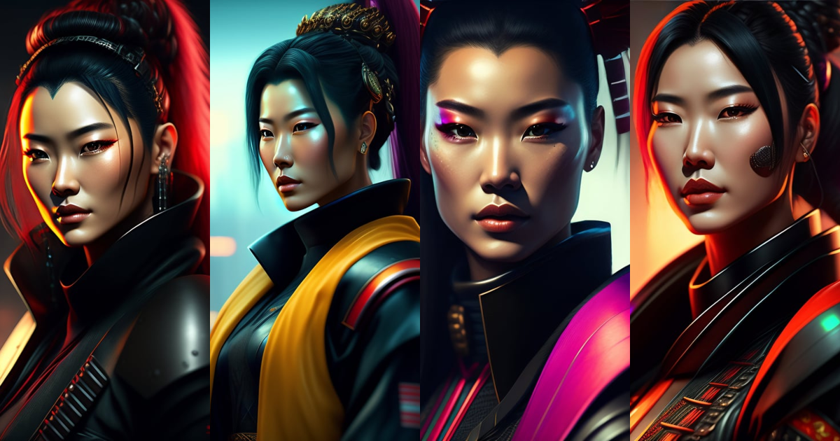 Lexica - Portrait of cyberpunk female samurai high detail