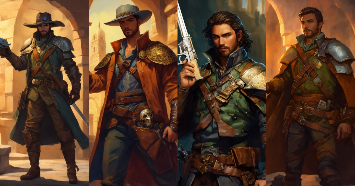 Lexica - Male human bounty hunter, with a dueling pistol in his right ...