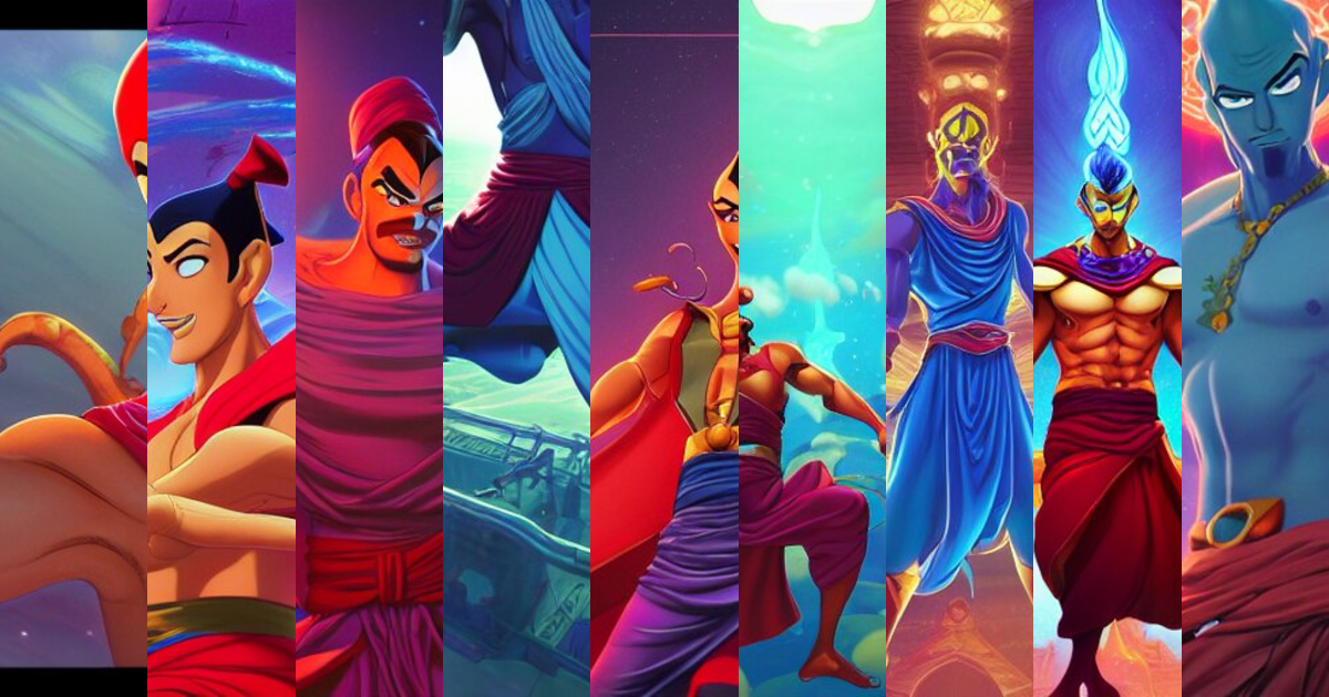 Lexica - The genie jafar with phenomenal cosmic power, by dan mumford ...