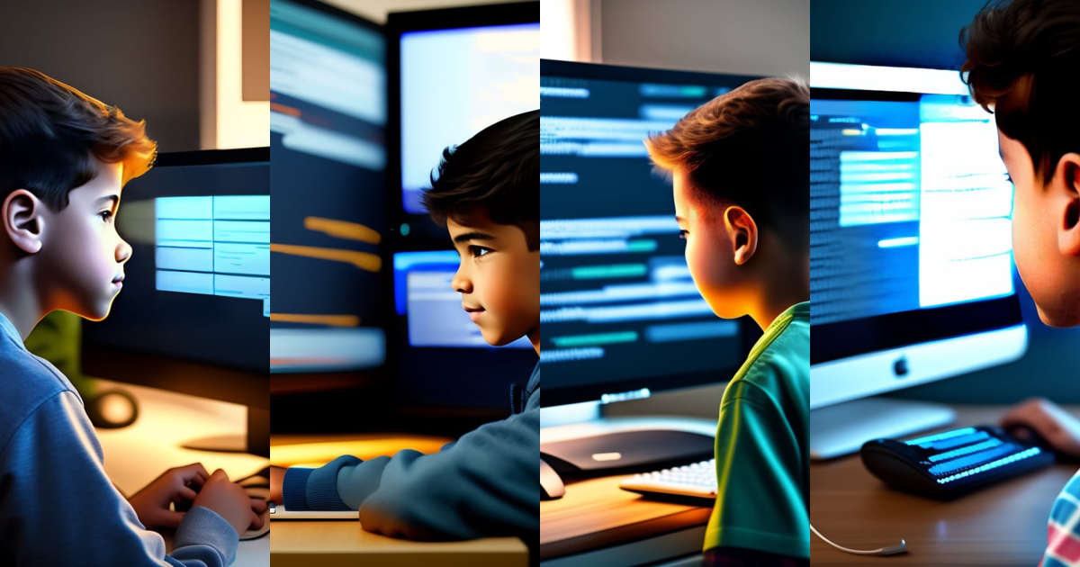 Lexica - Boy in his 20s coding on his computer,3d, realistic.