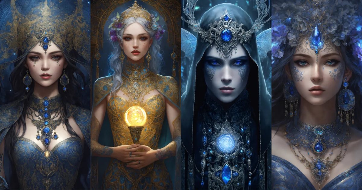 Lexica - A mesmerizingly radiant necromancer adorned in intricate robes ...