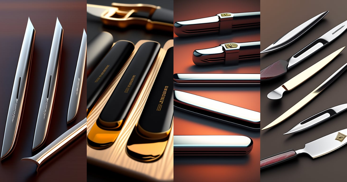 Lexica - Steak knives from the future as a cad drawing