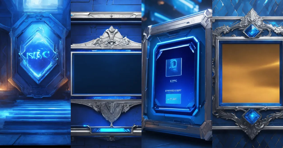 Lexica - Epic blue destop with silver loading screen, unreadebale ...