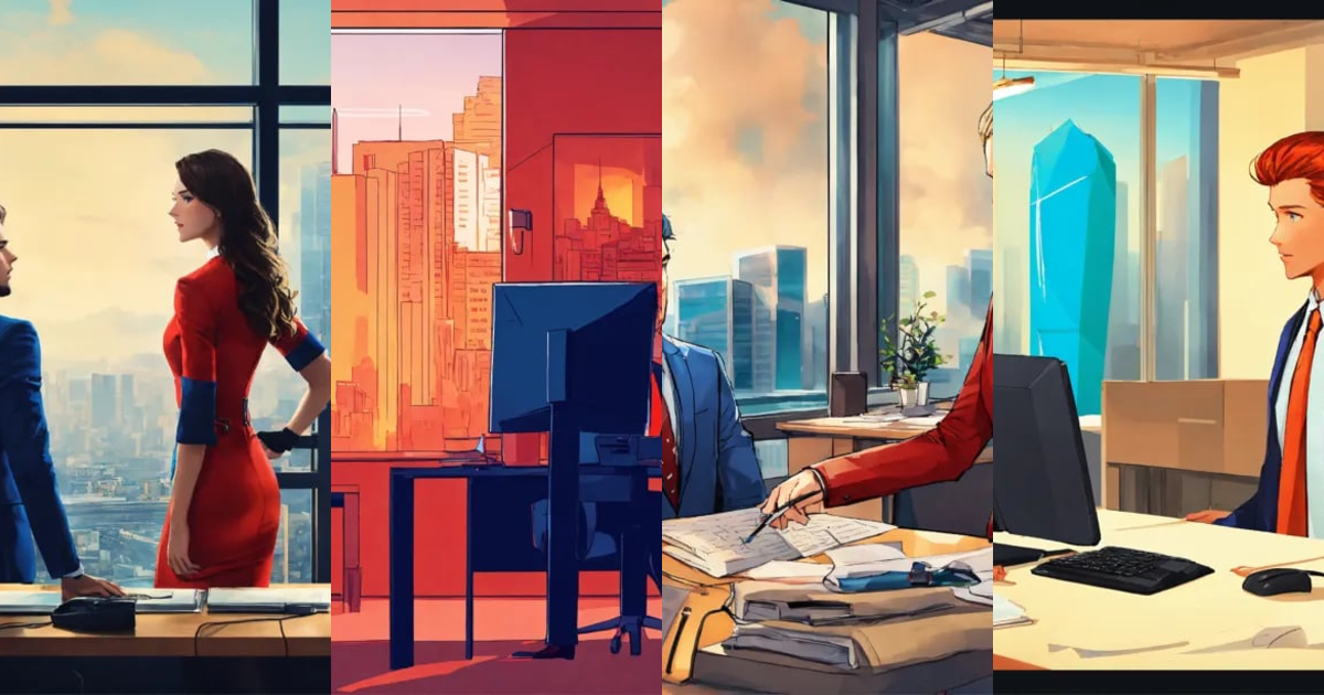 Lexica - **An office duel** Two rival employees face each other in a ...