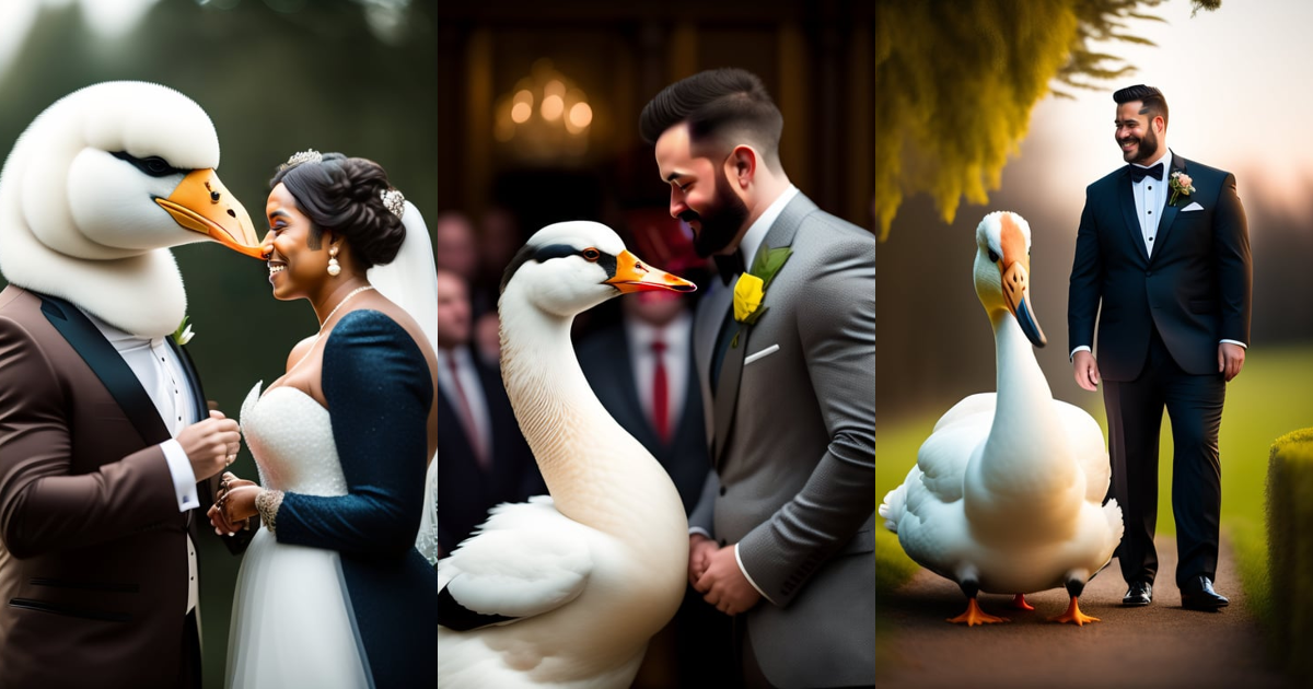 Lexica - A man marrying a anthropomorphic goose