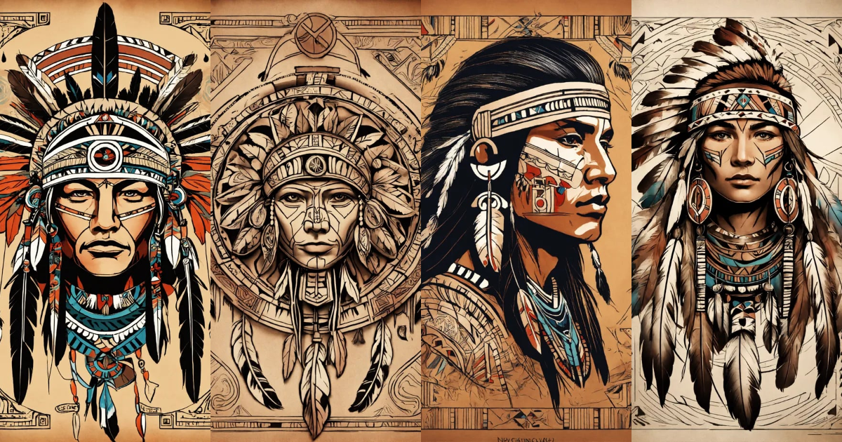 Lexica - Native american art, linework style, tattoo idea, native ...