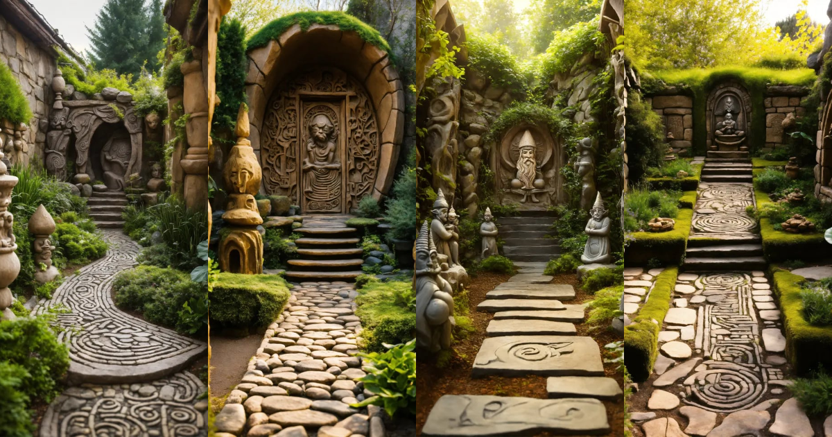 Lexica - An ancient spiritual gnome inspired stone pathway rock garden ...
