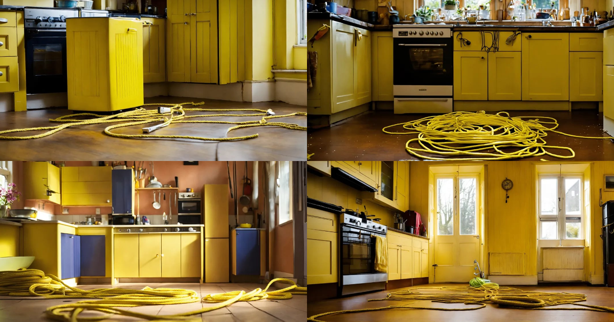 Lexica - Loose clothesline ropes in the kitchen of a typical old ...