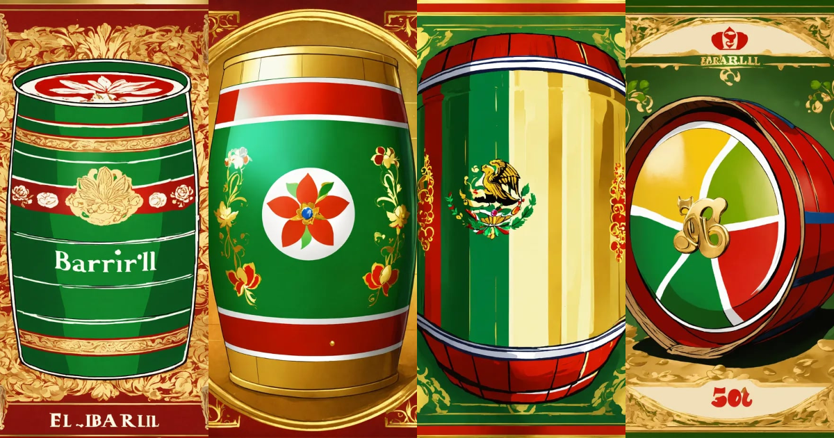 Lexica - A barrel tricolr green, white and red, based on the card "el ...