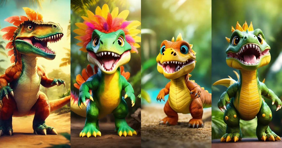 Lexica - An adorable and fluffy baby fantasy t-rex dinosaur with big ...