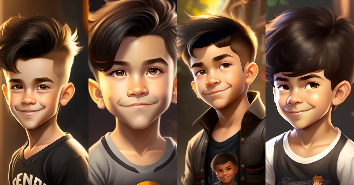 Lexica - A fantasy comic book style portrait painting of a young boy ...