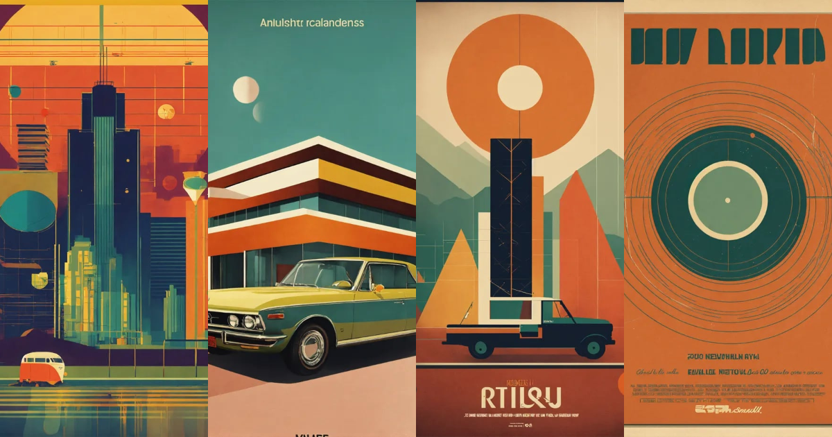 Lexica - Modern-retro poster, minimalist