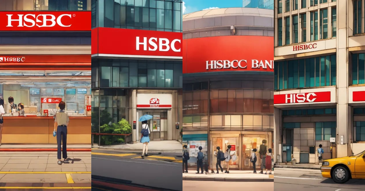 Lexica - HSBC bank in hong kong, Seinen anime cartoon