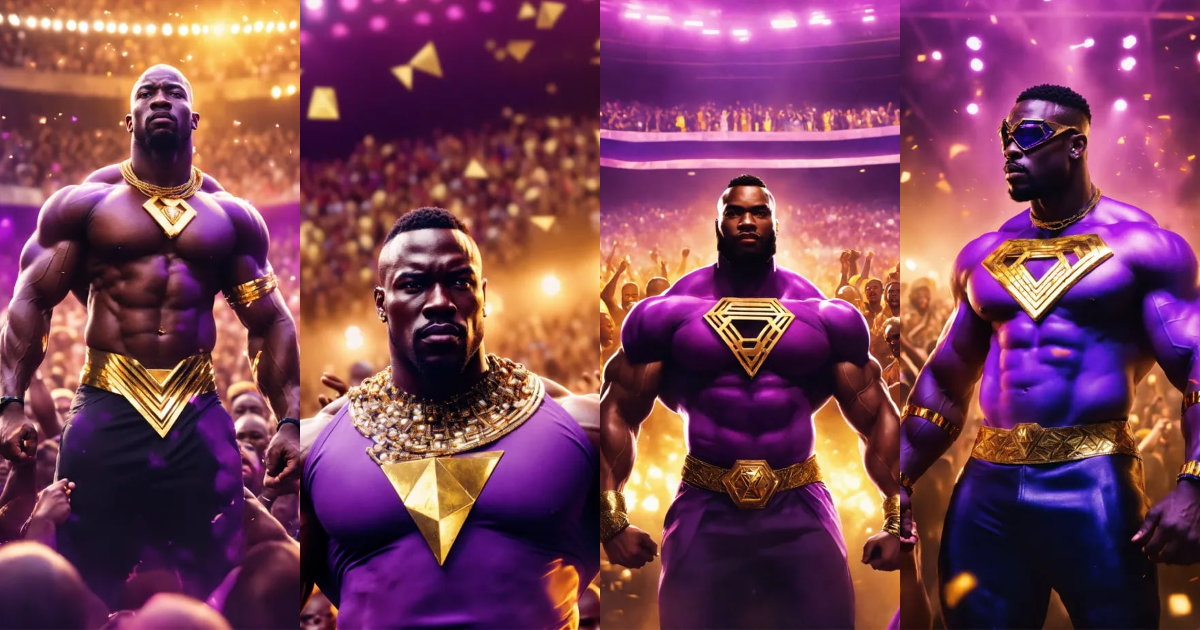 Lexica - An image of a huge bodybuilder-capped African superhero ...