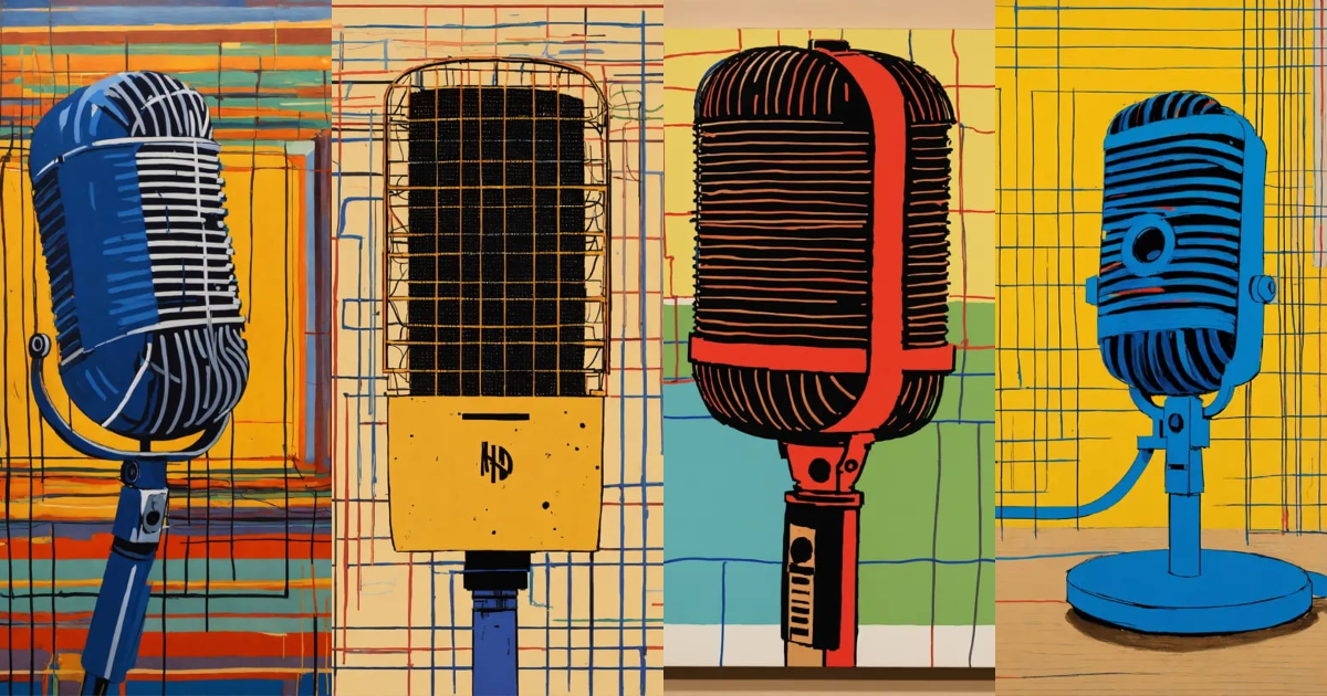 Lexica - Minimalistic painting of a microphone using lines and ...