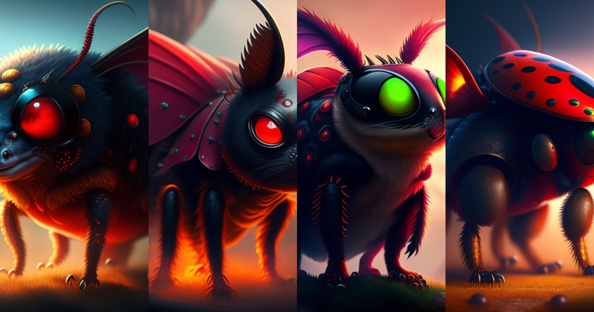 Lexica - Ladybug as a monster, fantasy art style, scary atmosphere ...