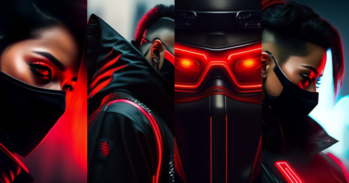 Lexica - Cyberpunk, ninja, ultra realistic black and red, 8k, profile ...