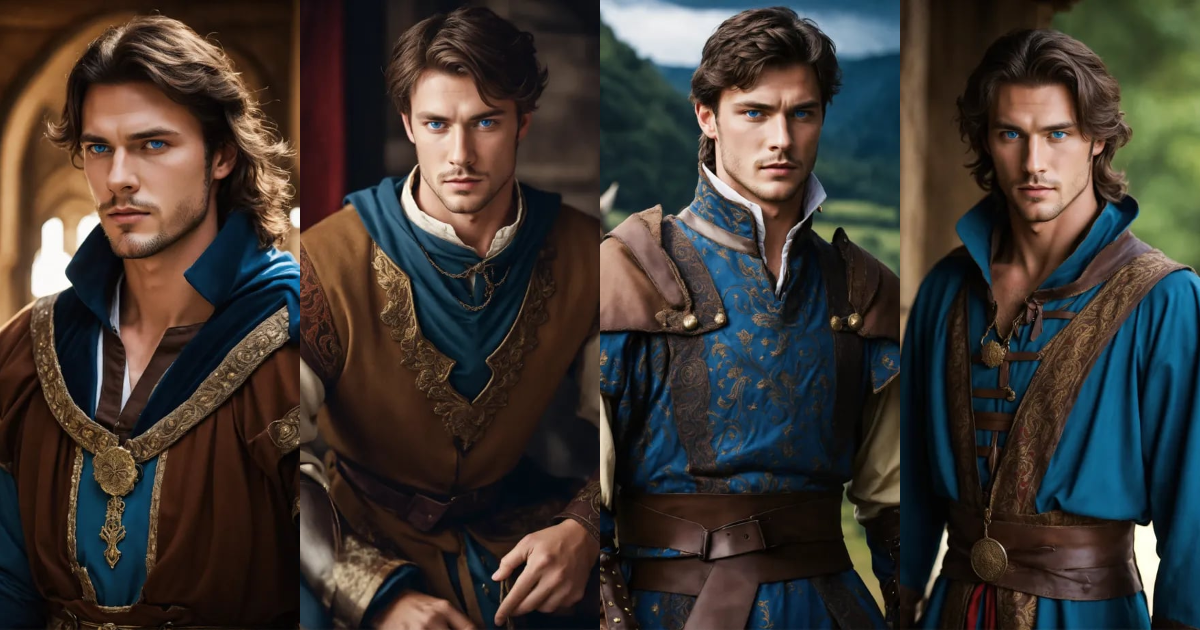 Lexica - Very handsome man, blue eyes, brown hair, courageous, count ...