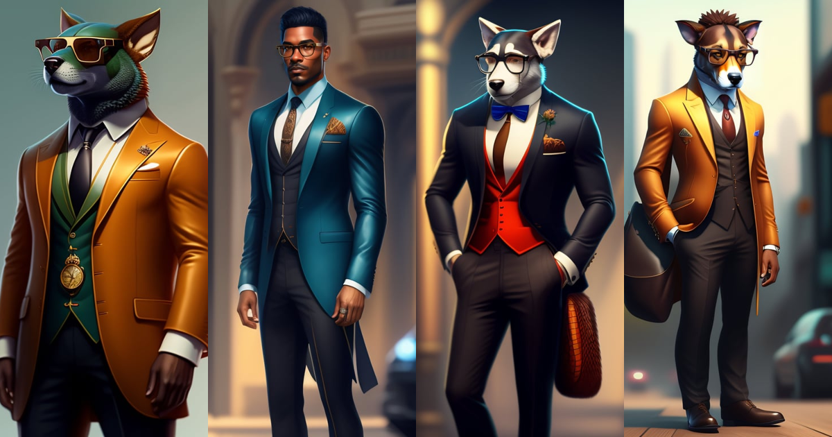 Lexica - Anthro furry humanoid croc with glasses, three piece suit ...