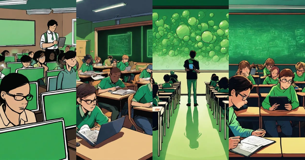 Lexica - Illustrate a comic cartoon poster where a classroom is lined ...