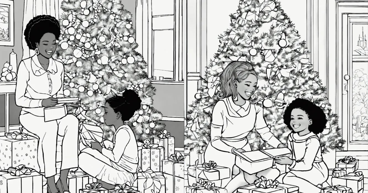 Lexica - Black and white coloring pages of young african american aunt ...