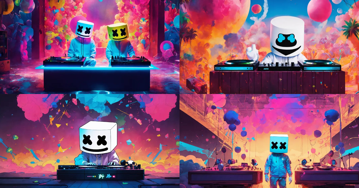 Lexica - Epic DJ album cover featuring Marshmello and Kaws with ...