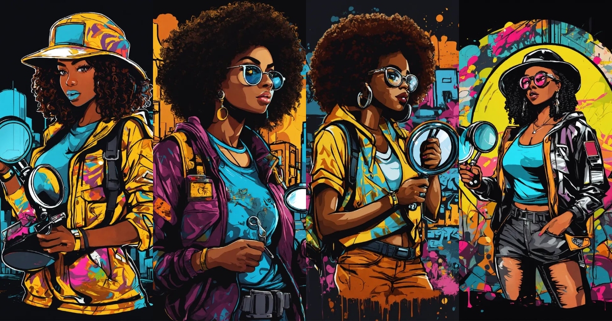 Lexica - Graffiti Urban Explorer Black Woman in graffiti-adorned ...