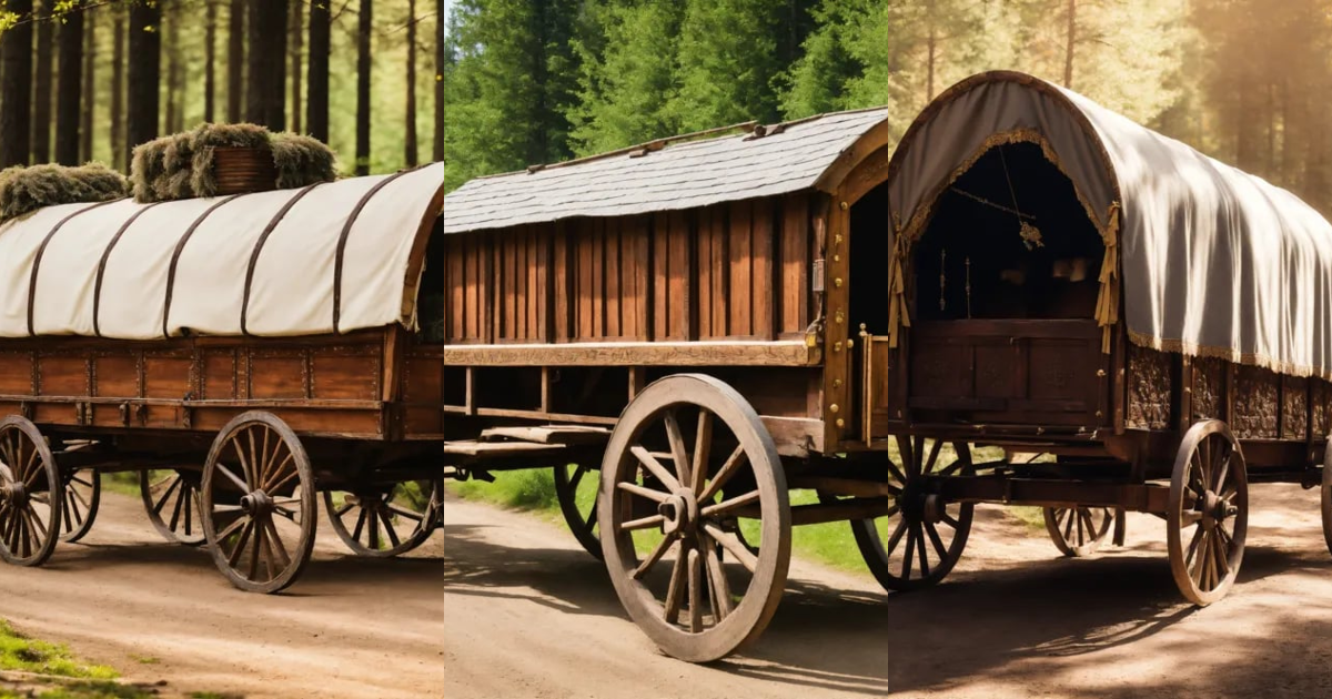 Lexica - Medieval magnificent large box wagon of the traveling people ...