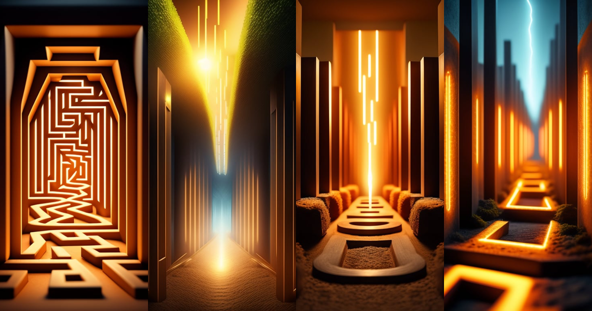 Lexica - A bolt of Lighting making its way through a maze by taking the ...