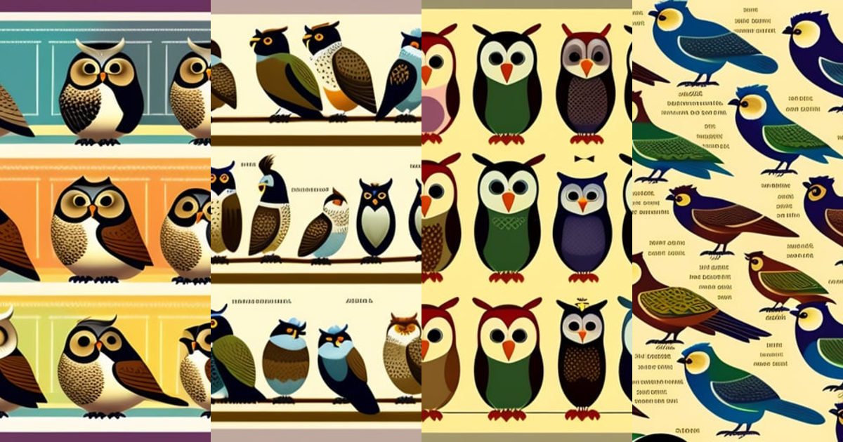 Lexica - VEaRY BEATIFUL chart of so many owl birds revolutional time ...