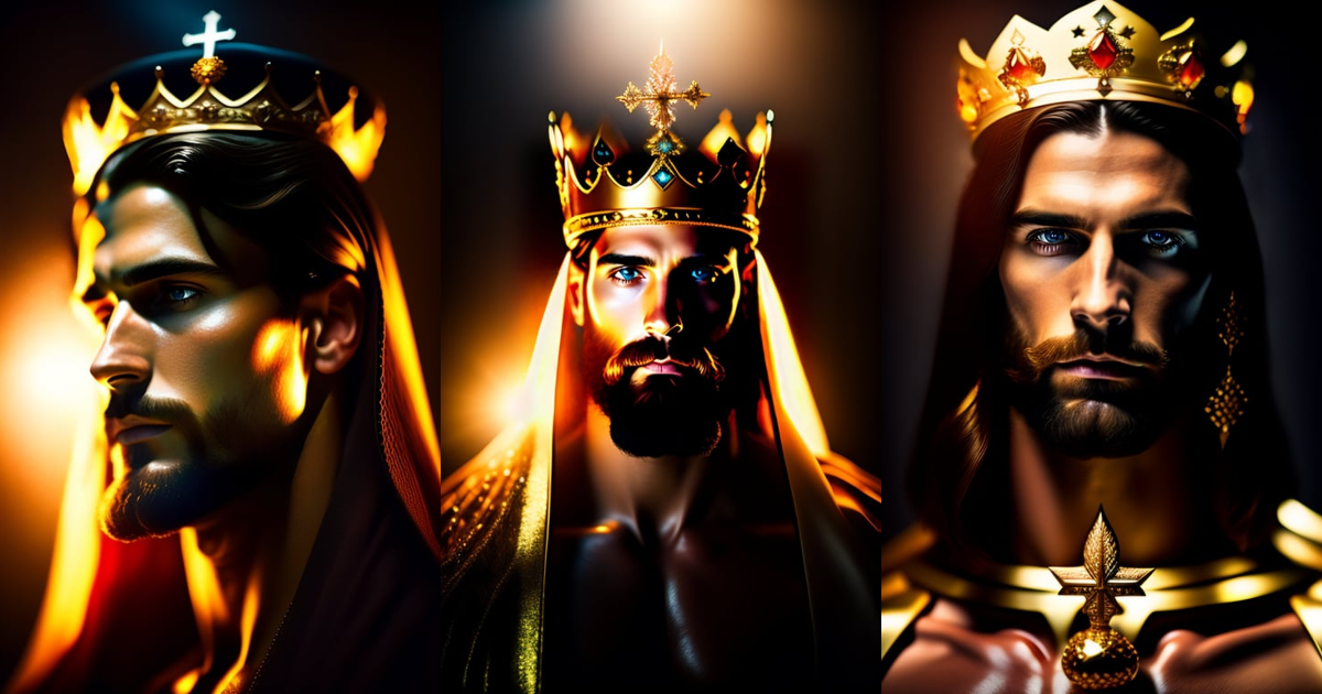 Lexica - Jesus, king, crown of thorns, realistic photography, shining ...