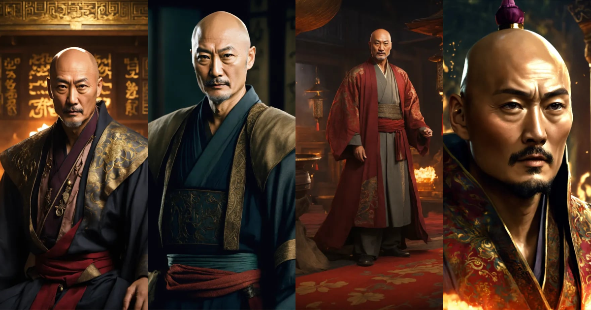 Lexica - An bald Ken watanabe as a very powerful oriental Wizard for a ...