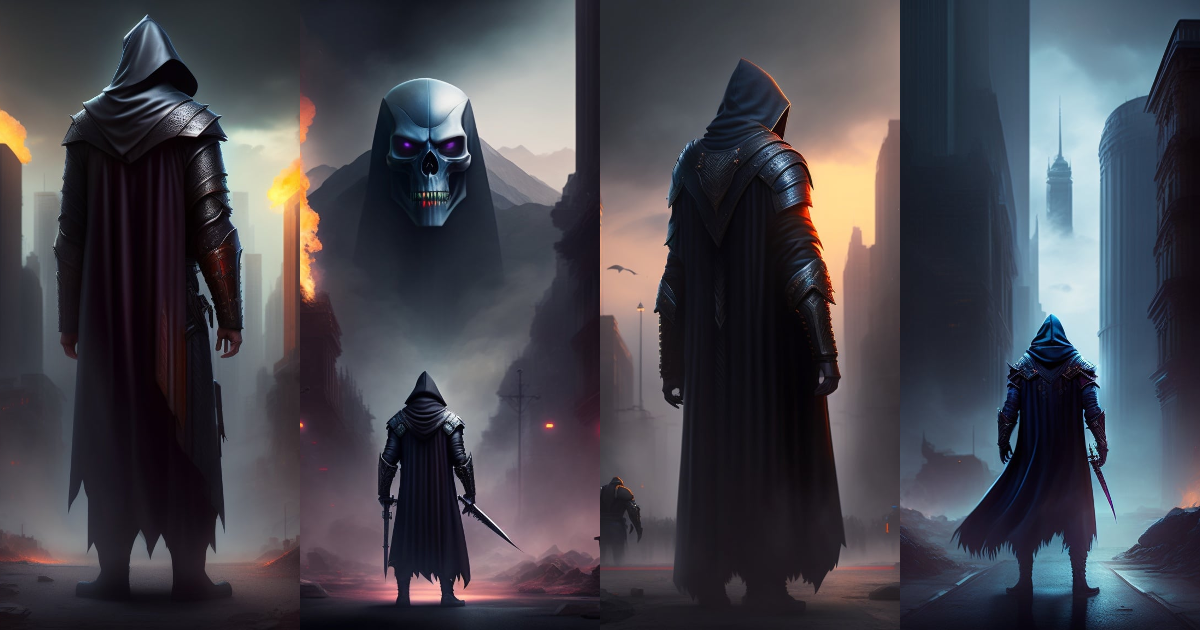 Lexica - A grim reaper like figure with a chiseled body standing with ...