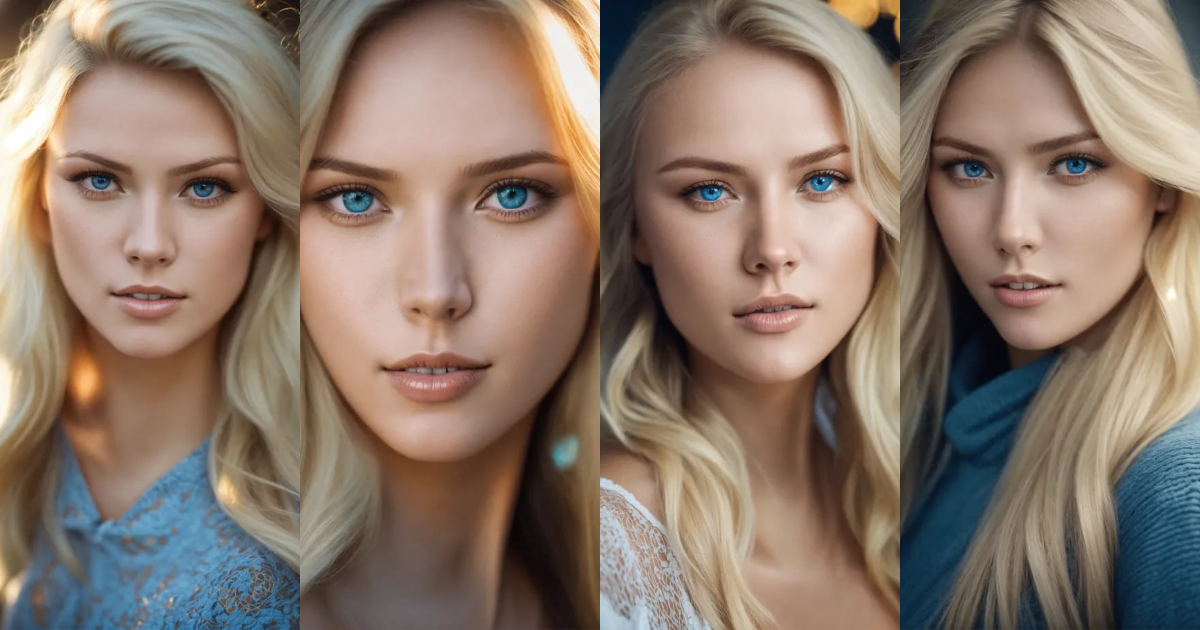 Lexica - A gorgeous blonde Nordic woman with blue eyes and light skin ...