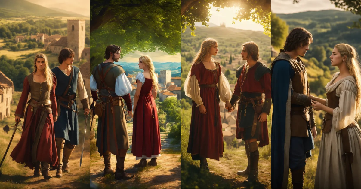 Lexica - An epic fantasy scene featuring medieval french young man ...