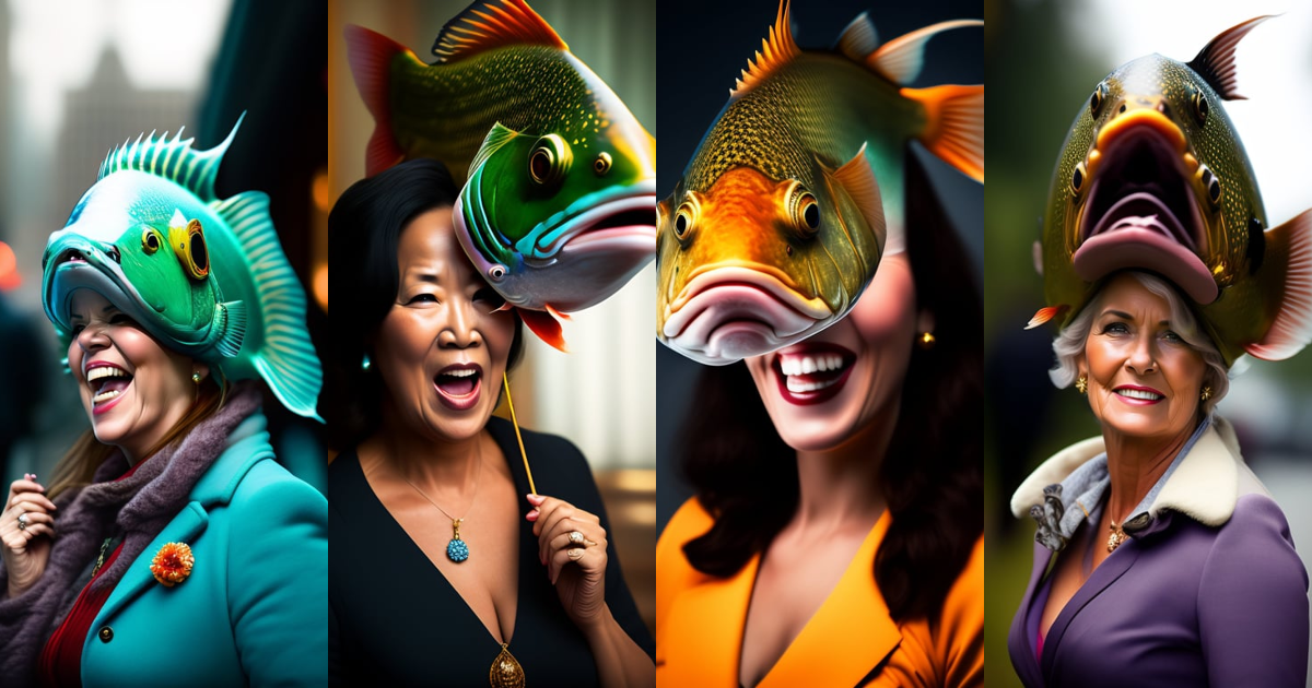 Lexica - Crazy woman with a fish head